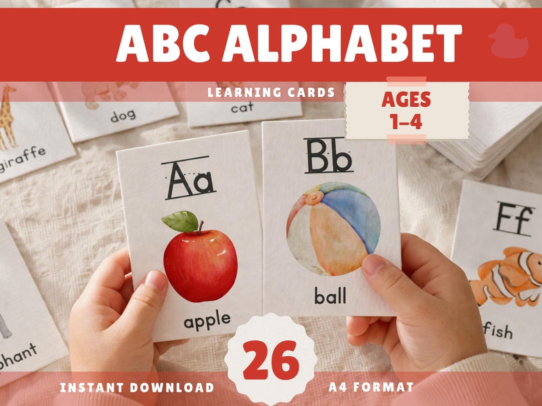 ABC Alphabet Flashcards Printable | 26 Letter Cards A–Z | Montessori ...