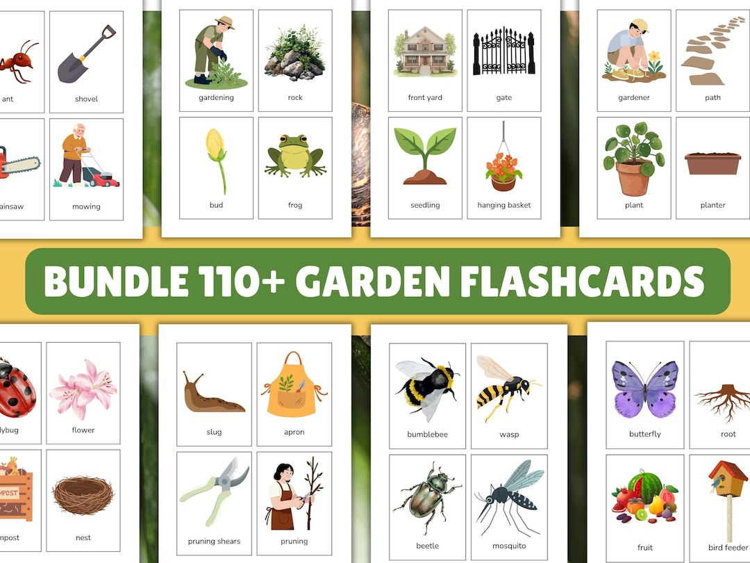 Garden Flashcards Printable for Kids, Gardening Vocabulary Cards ...