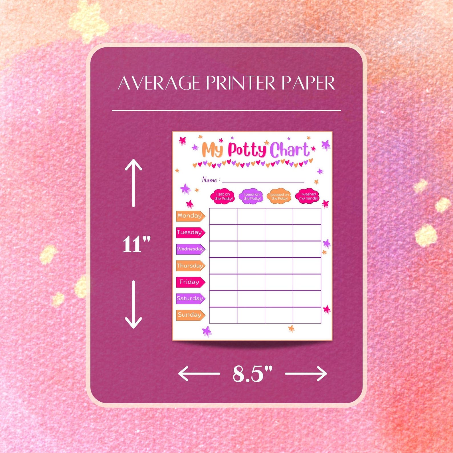 Potty Training Chart | Sticker Reward Sheet | Toddler Potty Training ...