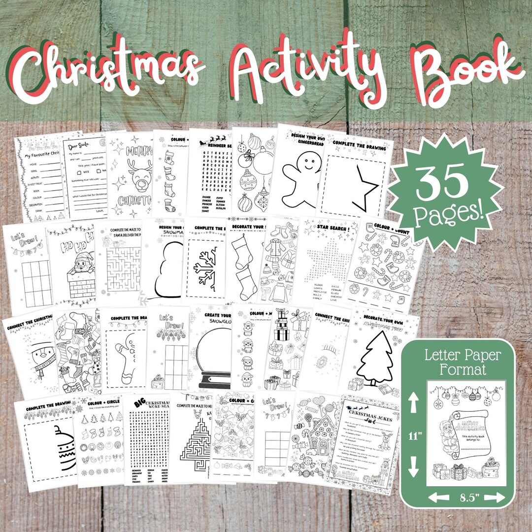 35 Printable Christmas Activities for Kids, Christmas Activity Book ...
