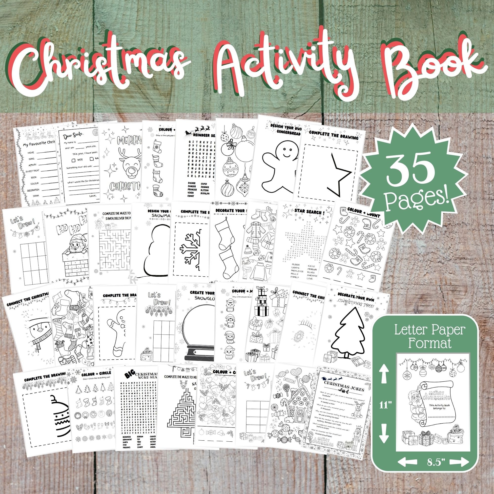 35 Printable Christmas Activities for Kids, Christmas Activity Book ...
