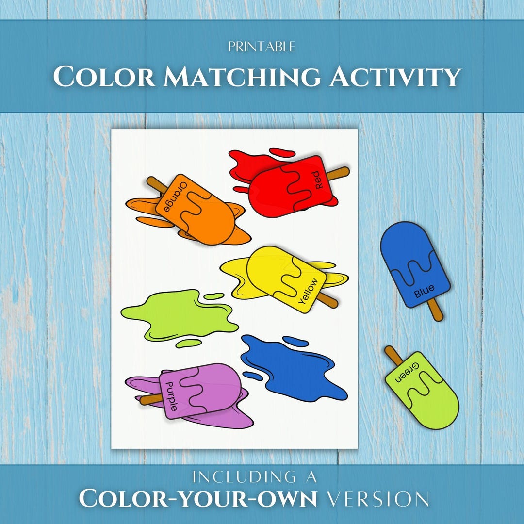 Popsicle Color Matching Activity | Toddler Learning Game | Toddler ...