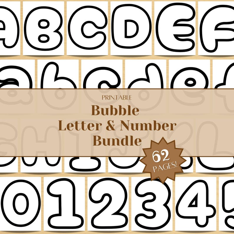 Complete Bubble Letter and Number Bundle | Alphabet | Crafting ...