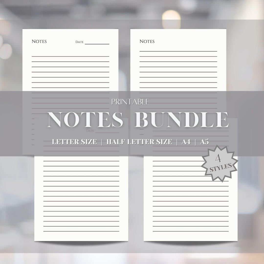 Minimalistic Notes Bundle | Printable Notes Pages | Journaling Page ...