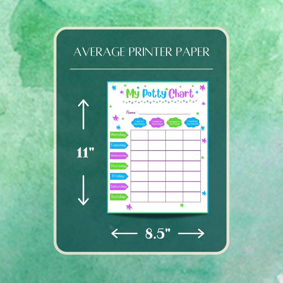 Potty Training Chart | Sticker Reward Sheet | Toddler Potty Training ...