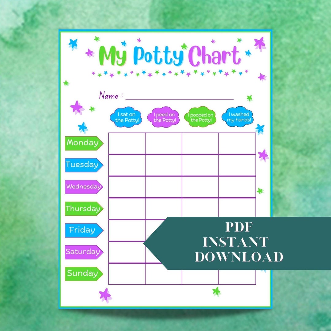 Potty Training Chart | Sticker Reward Sheet | Toddler Potty Training ...