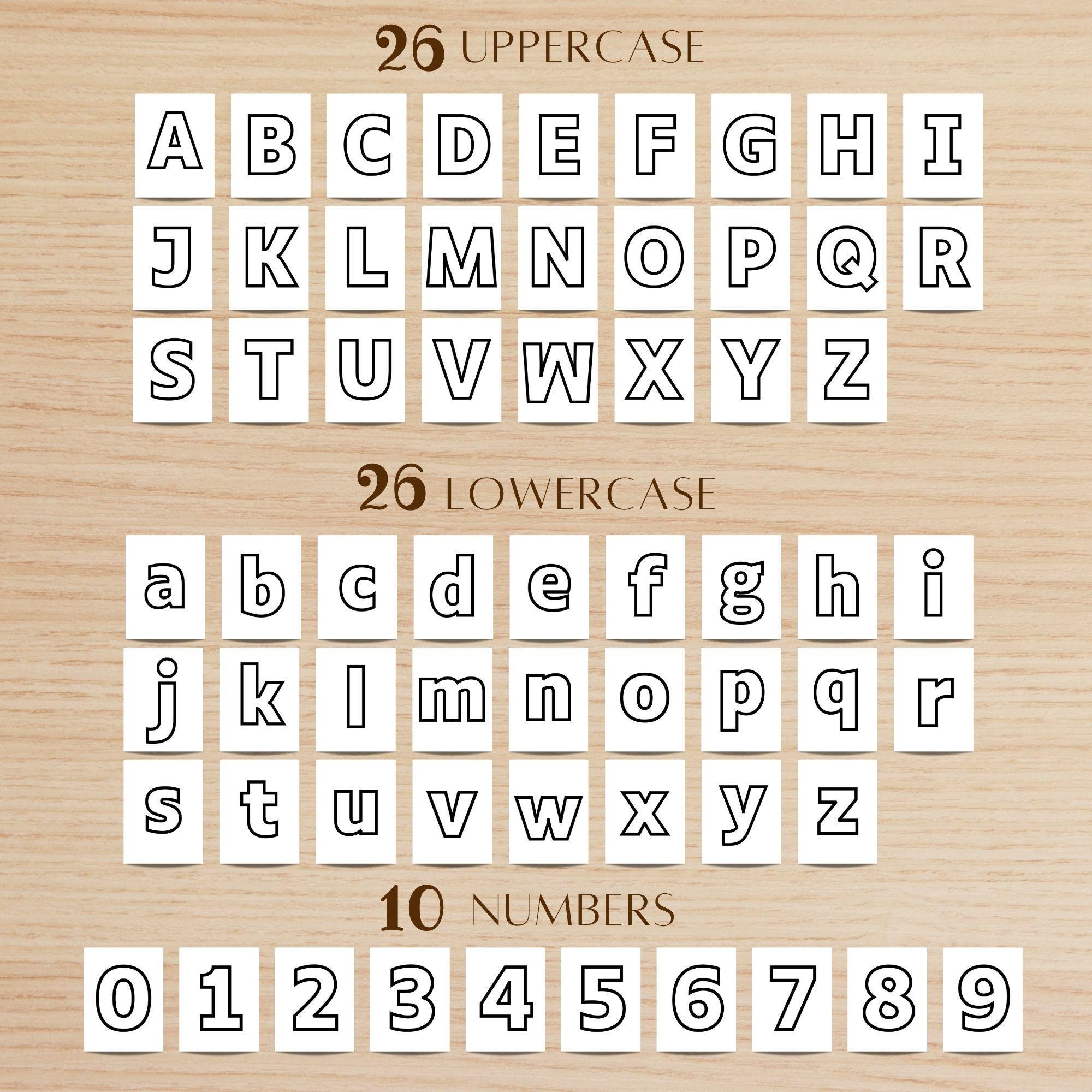 Complete Block Letter and Number Bundle | Alphabet | Crafting | Drawing ...