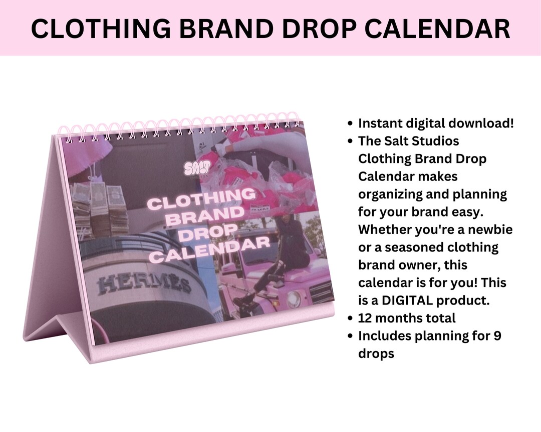 Clothing Brand Drop Calendar | Calendar for Clothing Brand Owners - Etsy