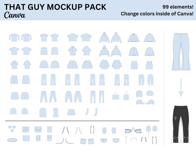 That Guy Canva Mockup Pack | Unisex Clothing Mockup Pack for Canva - Etsy