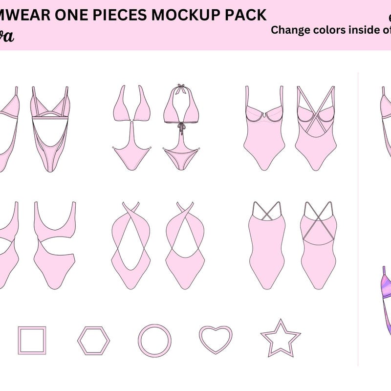 One Piece Bikini Template - Etsy