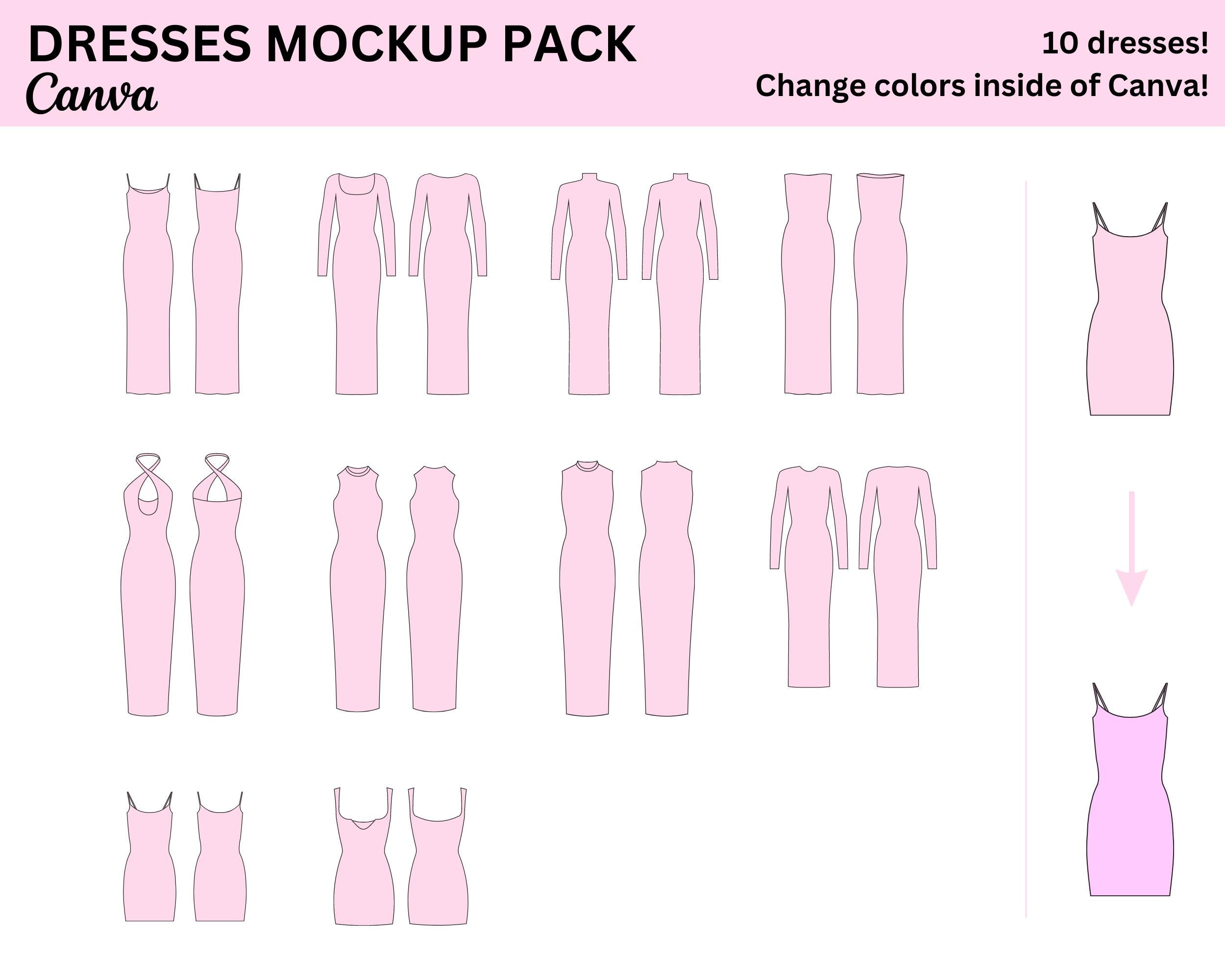 Dresses Canva Mockup Pack | Women's Clothing Mockup Pack for Canva - Etsy
