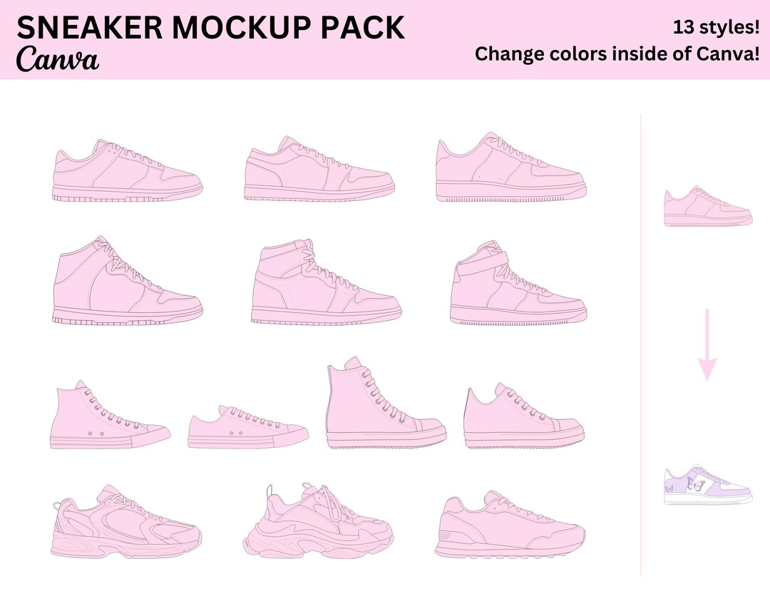 Sneaker Canva Mockup Pack | Shoe Mockup Pack for Canva - Etsy