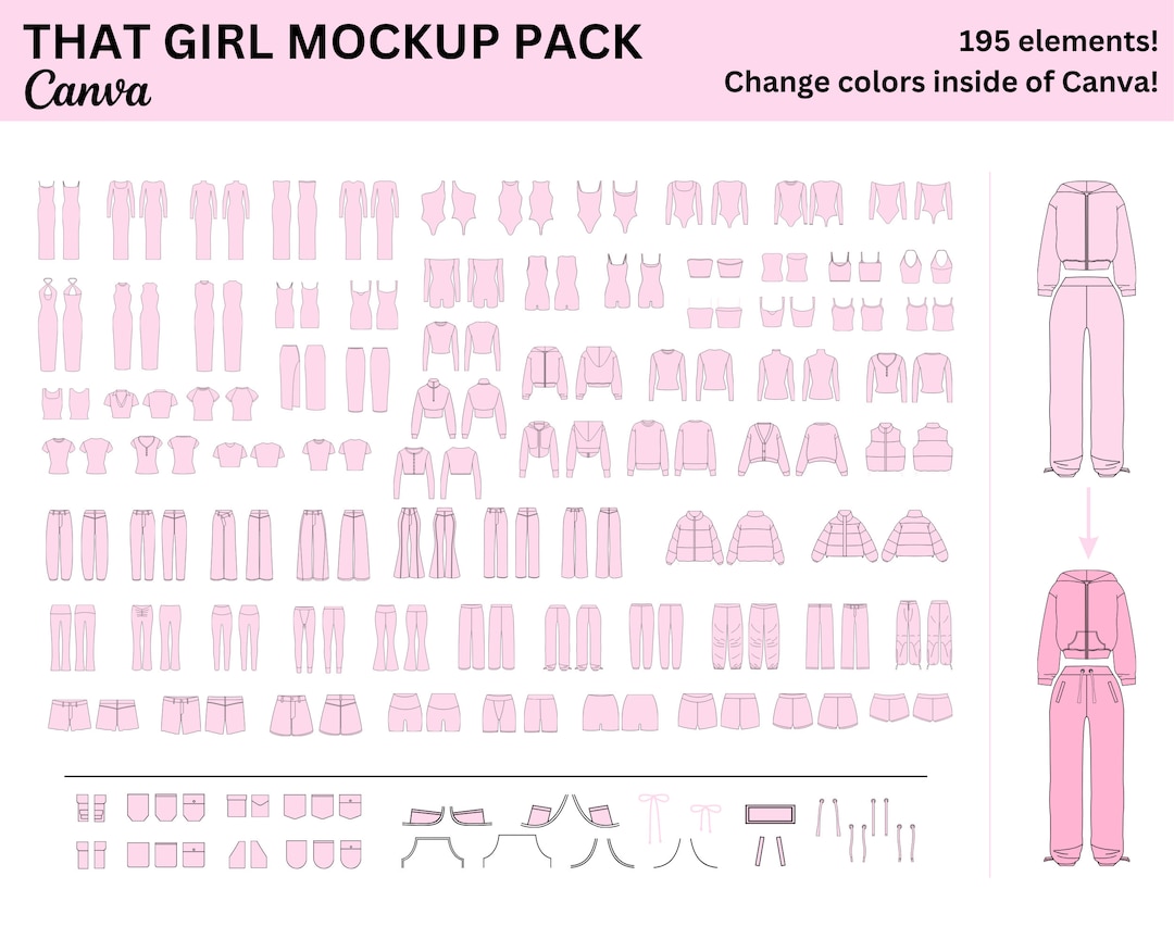 That Girl Canva Mockup Pack Women's Clothing Mockup Pack for Canva - Etsy