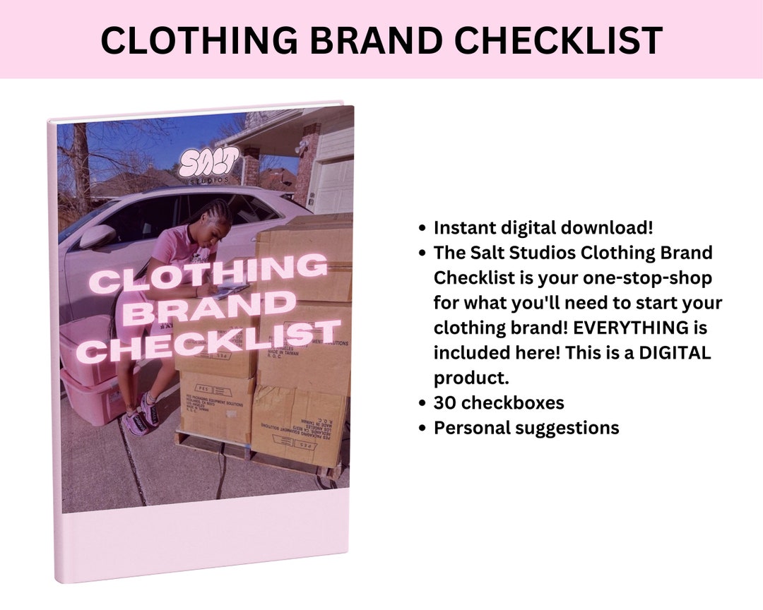 Clothing Brand Checklist | Ebook for Clothing Brand Owners - Etsy