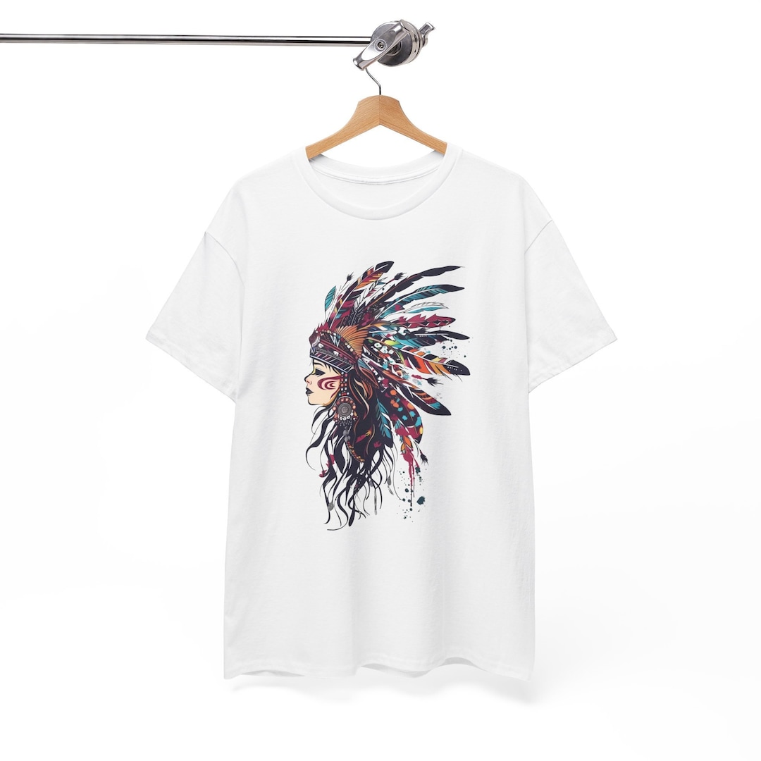 Native American Shirt, American Indian Tribe Headdress T-shirt, Boho ...