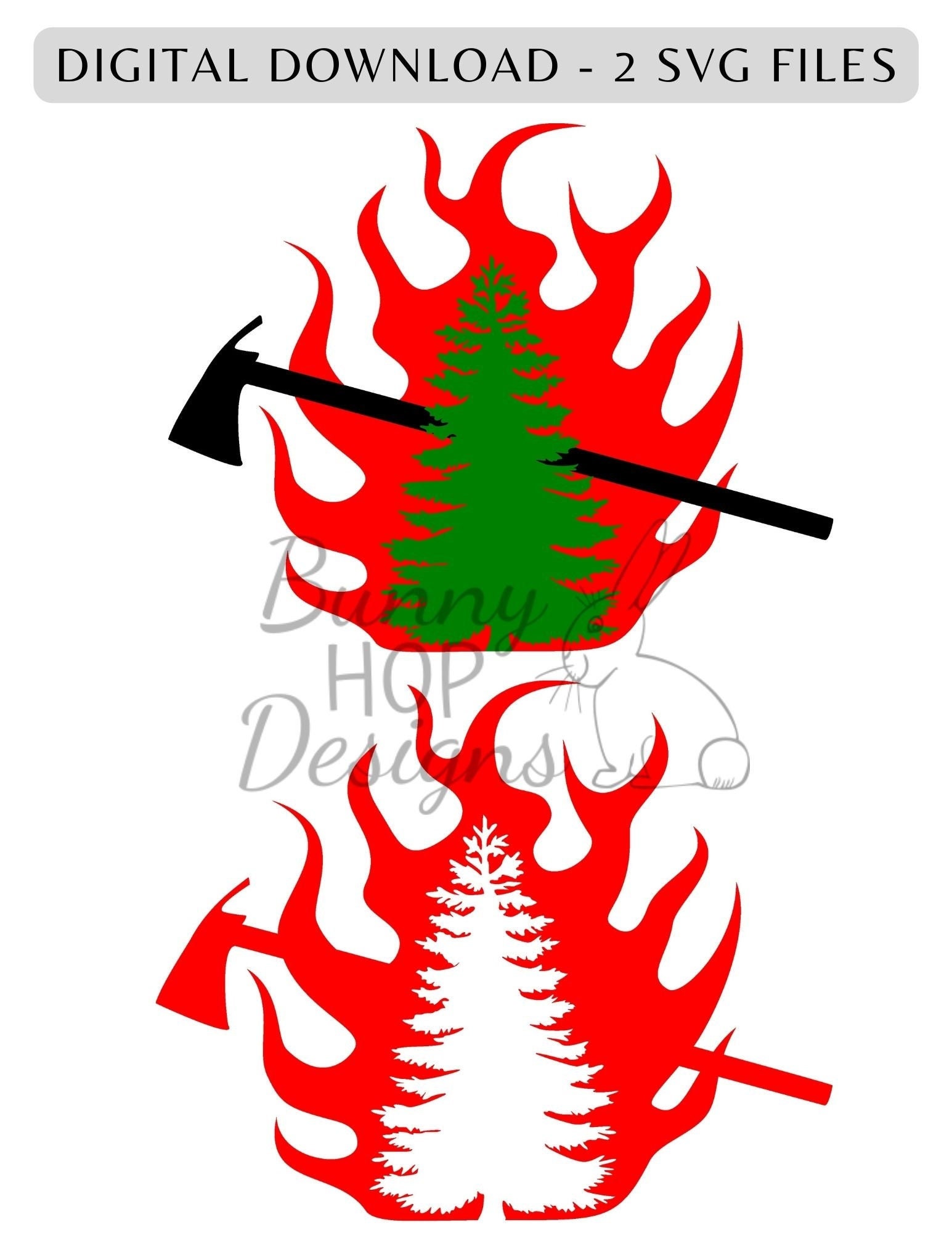 SVG Digital Download - Wildland Firefighter Logo (2 Versions - Colour ...