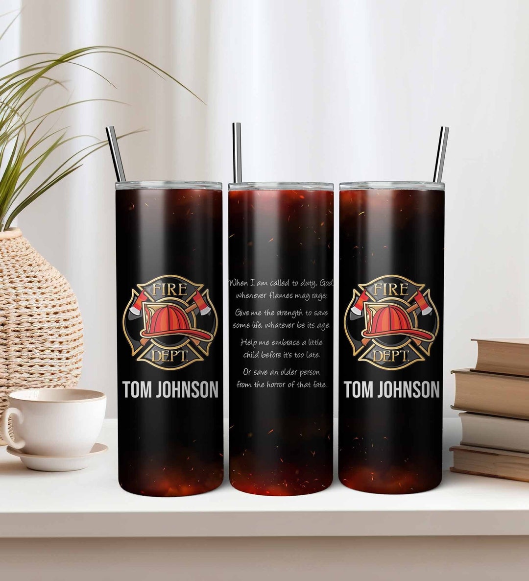 Personalized Firefighter Tumbler Cup, Perfect Gift for Firefighter Dad ...