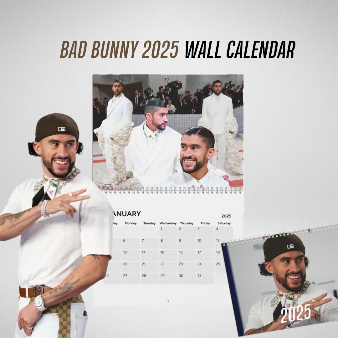 Bad 2025 Bunny Wall Calendar, Christmas Gift, Fan Merch, Most Wanted ...