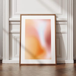 Soft Gradient Abstract Poster, Peach and Pink Printable Wall Art ...