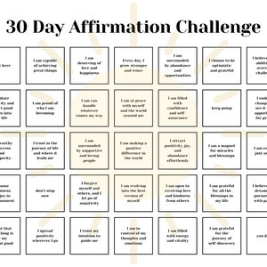 30 Day Affirmation Challenge | Calendar - Etsy