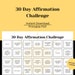 30 Day Affirmation Challenge | Calendar - Etsy