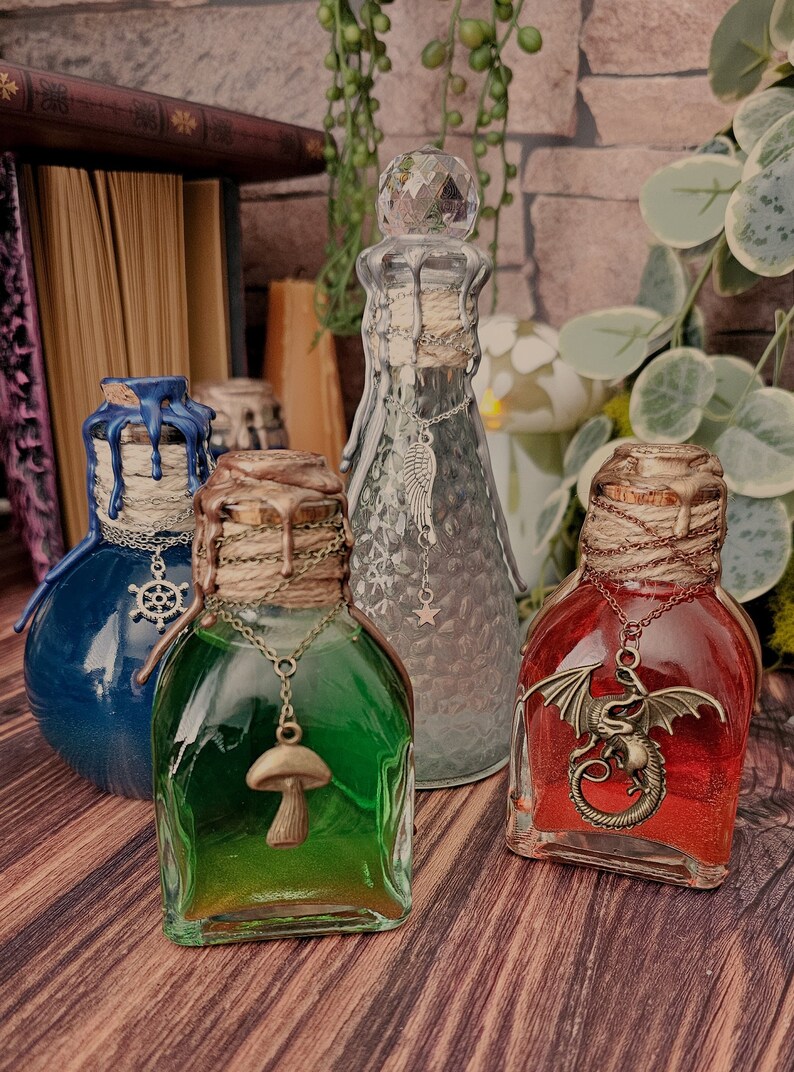 Elemental Potions Set of 4 Water/fire/earth/air Color Changing Medieval ...