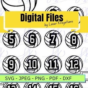 Volleyball Jersey Number SVG: Athlete Design File (digital Download) - Etsy
