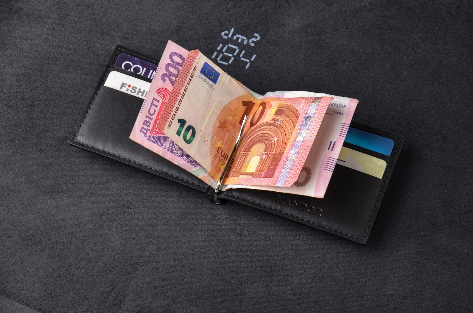 Black Slim Money Clip Wallet for Men - Billfold Wallet With Money Clip ...