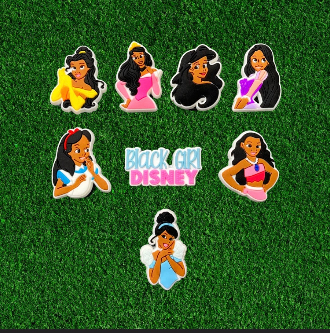 Black Princess Charms Mermaid Shoe Charms BGM Fairytale Pretty Black ...