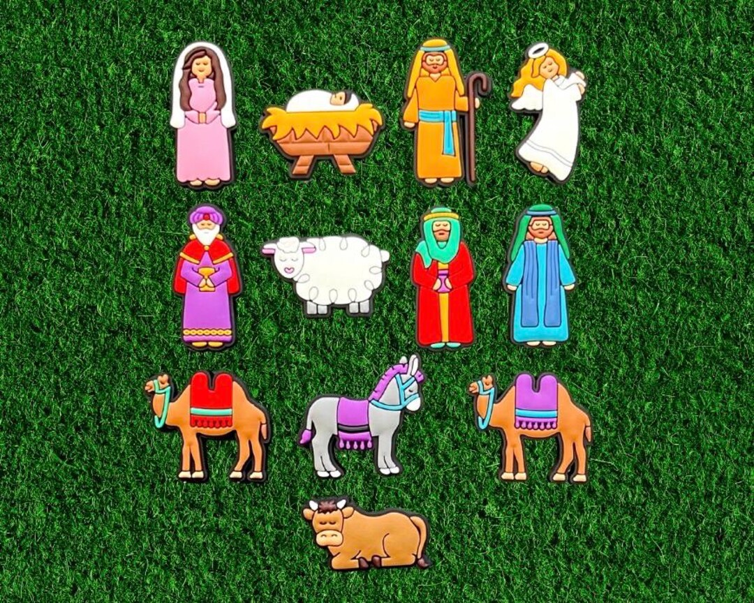 Nativity Scene Charms Jesus Shoe Charms Mary Angel Christ Christmas ...