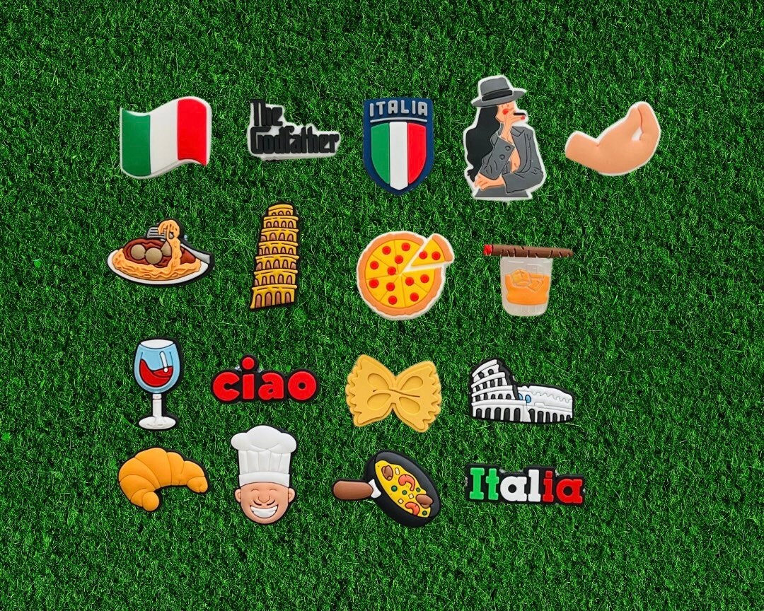 Italian Charms Flag Shoe Charms Spaghetti Zen Italia Italy Wine Pasta ...