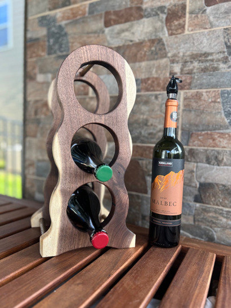 HANDMADE WINE RACK for 3 Bottles - Etsy