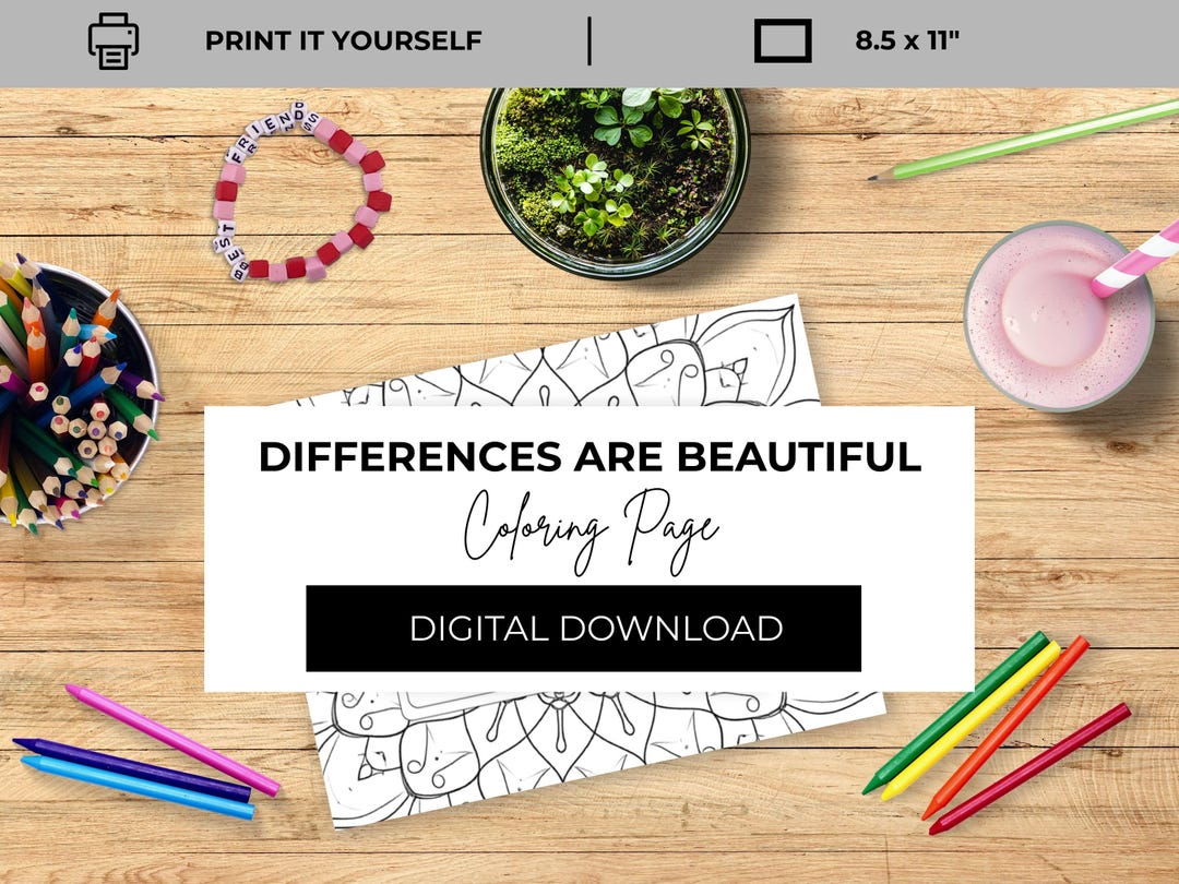 Our Differences Make Us Special Coloring Page: Classroom Printable ...