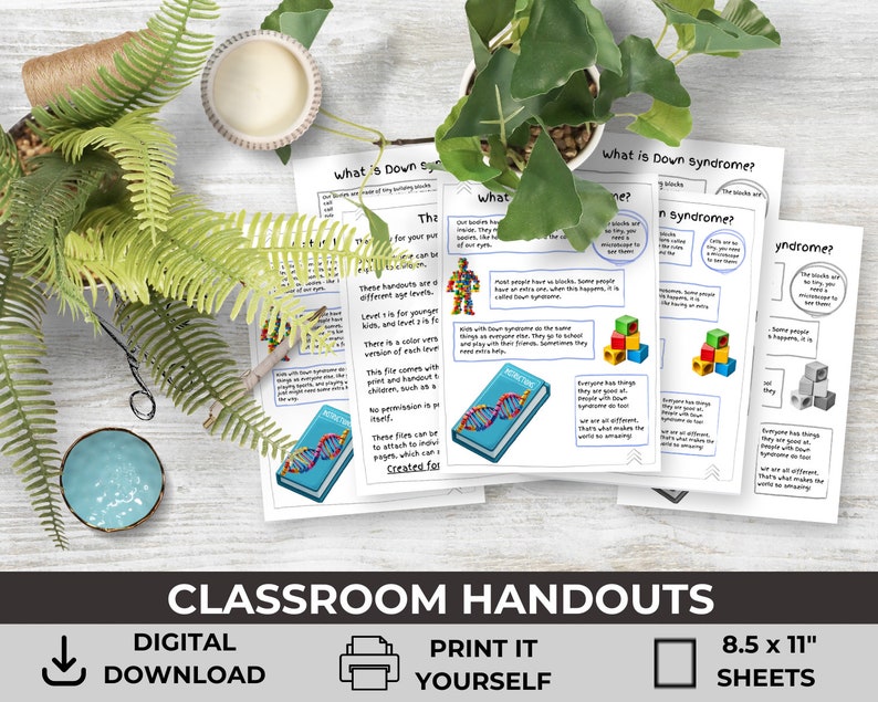 DIGITAL FILE: Handout for Children About Down Syndrome Classroom ...