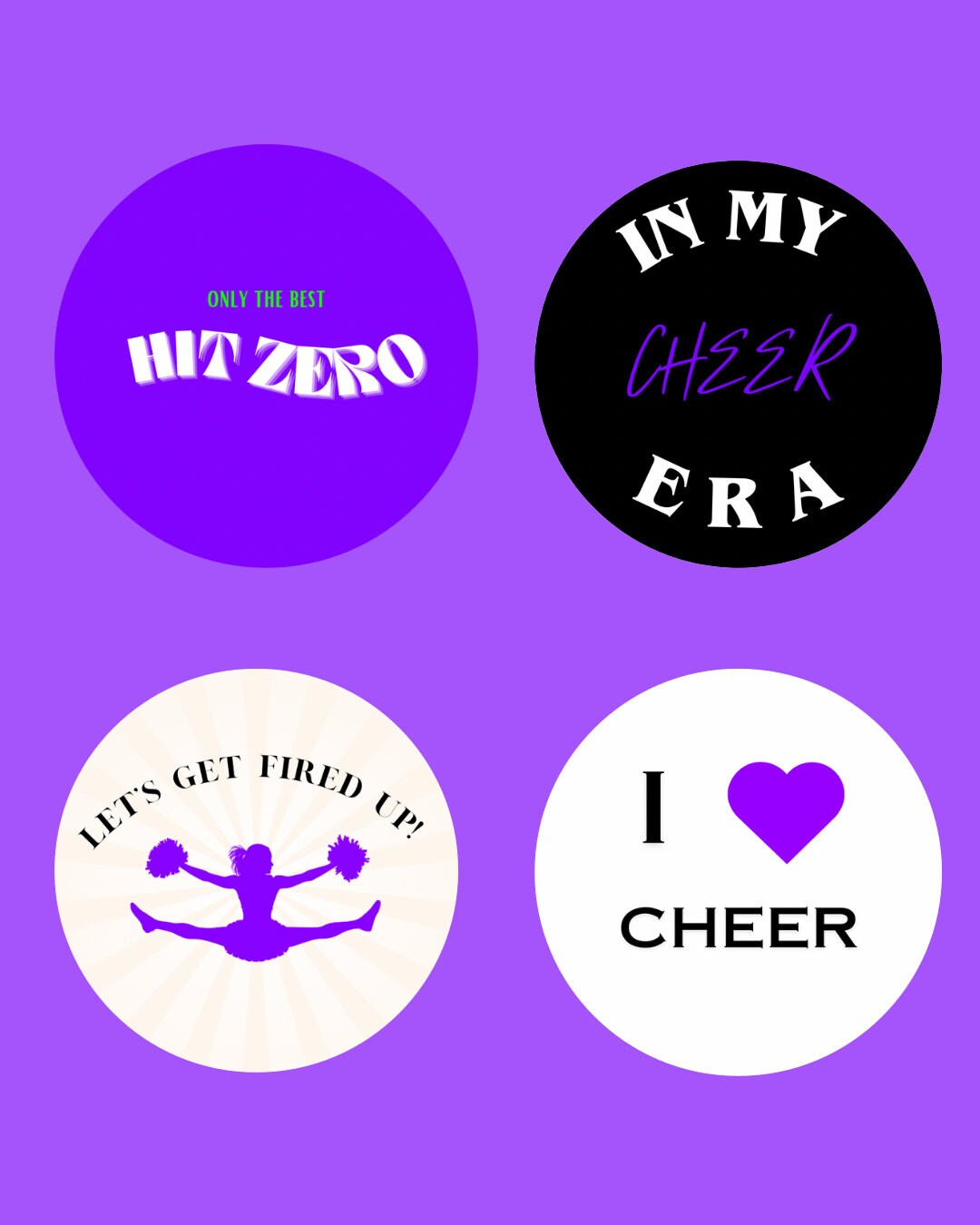 Purple Cheer Spirit Buttons | Competition Cheer Pins - Etsy