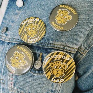 University of Missouri Parent Buttons Mizzou College Game Day Sports Buttons - Etsy