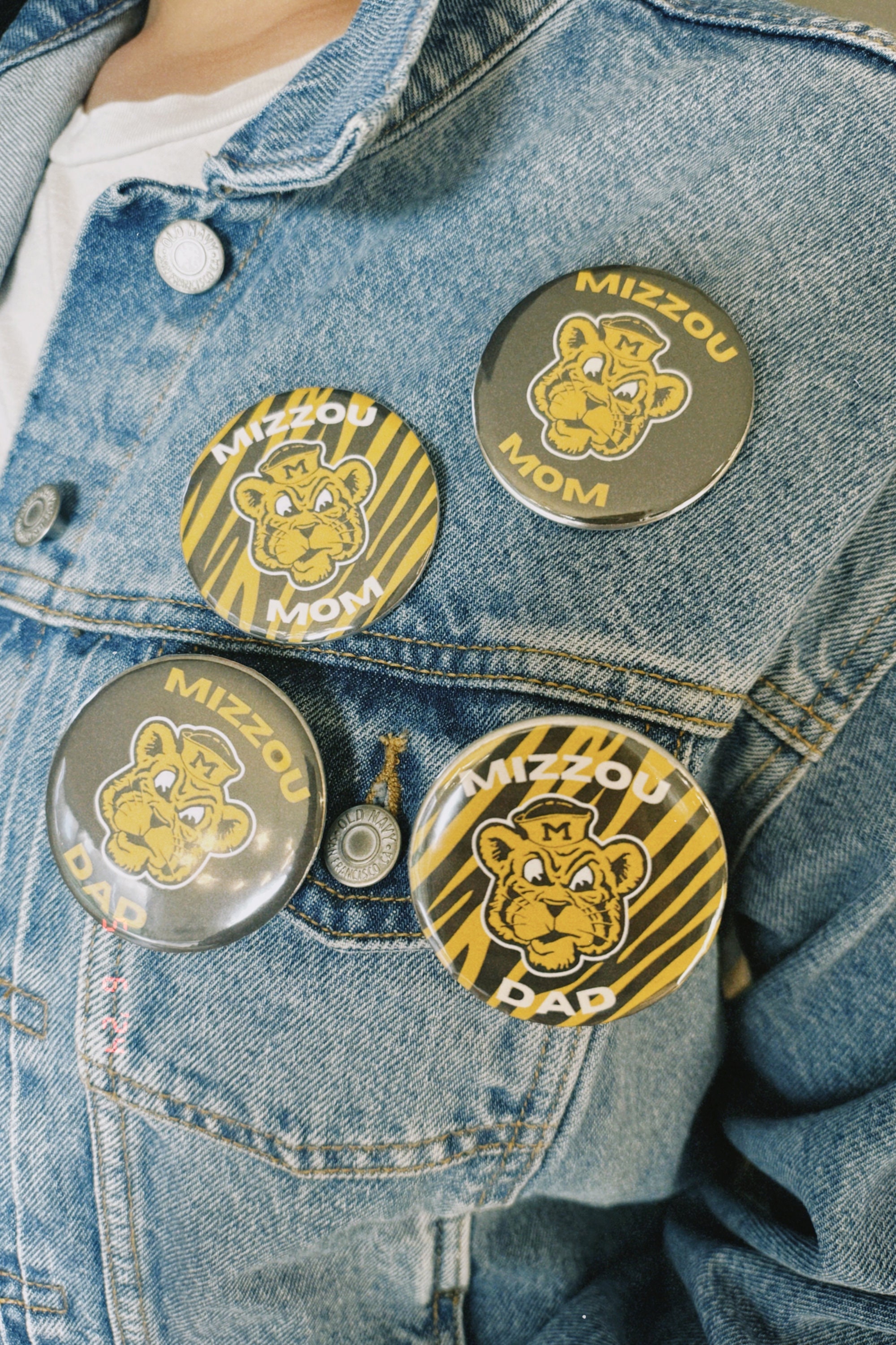 University of Missouri Parent Buttons Mizzou College Game Day Sports ...