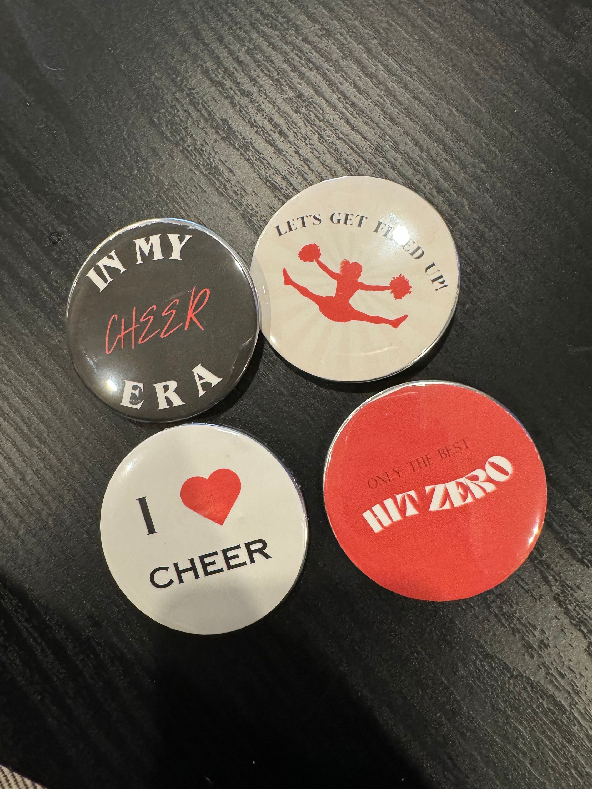 Red Cheer Spirit Buttons | Competition Cheer Pins - Etsy