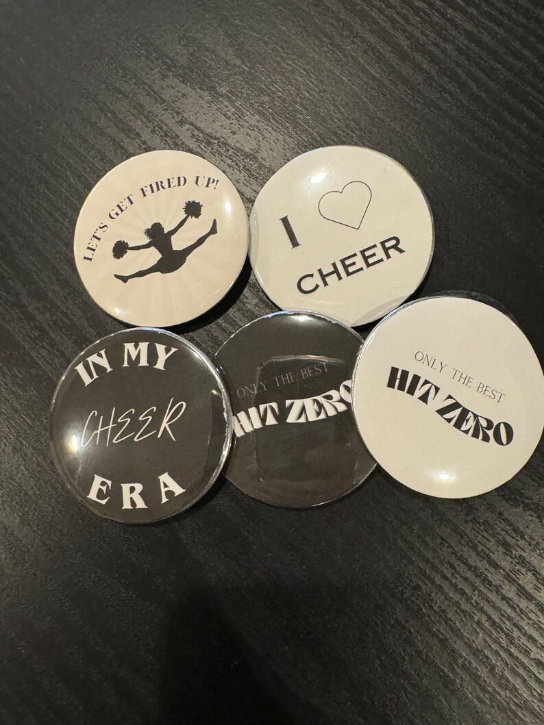 Black and White Cheer Spirit Buttons | Competition Cheer Pins - Etsy