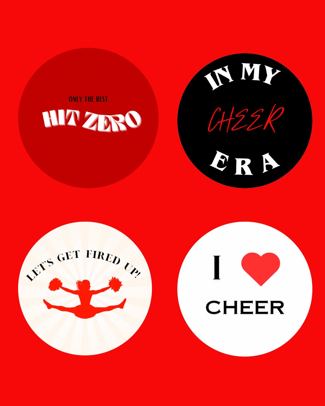 Red Cheer Spirit Buttons | Competition Cheer Pins - Etsy
