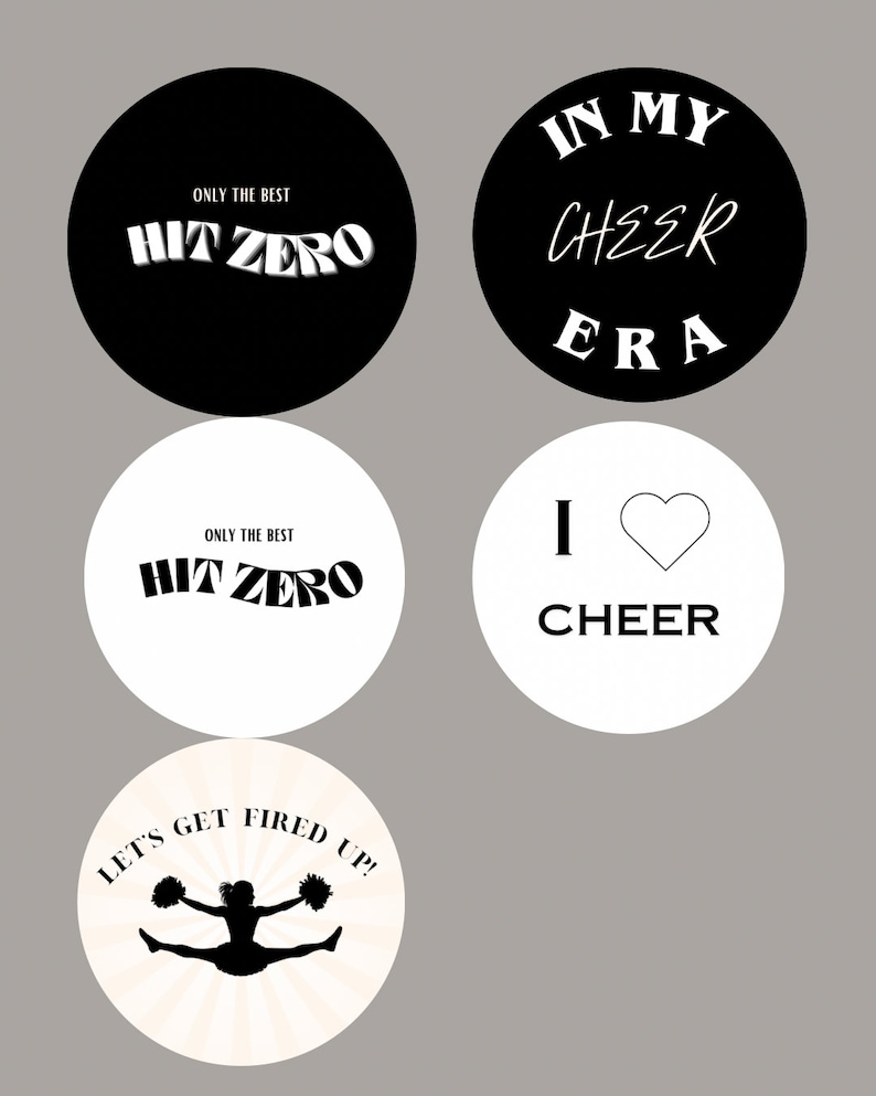 Black and White Cheer Spirit Buttons | Competition Cheer Pins - Etsy