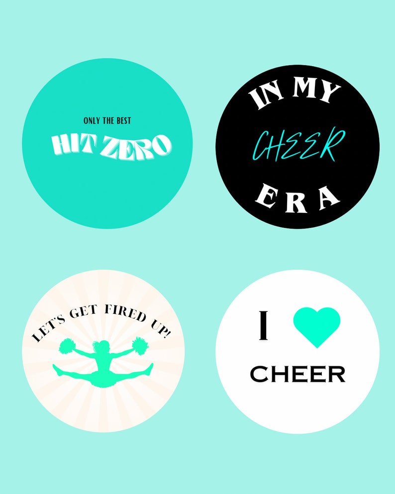 Teal Cheer Spirit Buttons Competition Cheer Pins - Etsy