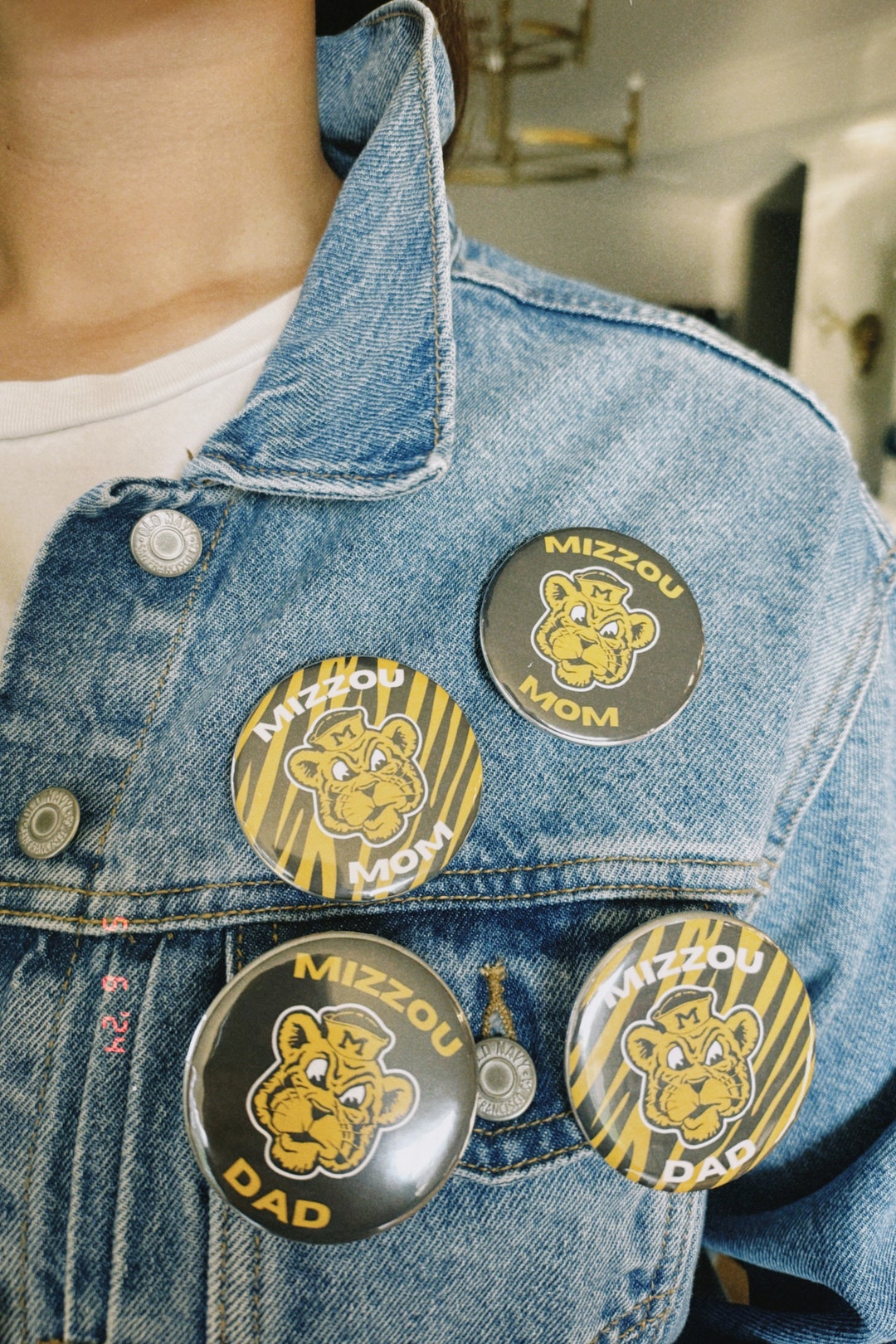 University of Missouri Parent Buttons Mizzou College Game Day Sports Buttons - Etsy