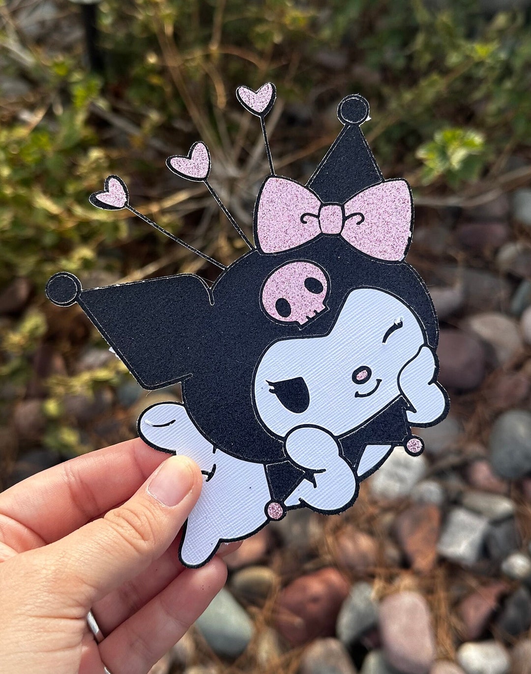Kuromi Laying Down With Hearts Topper - Etsy