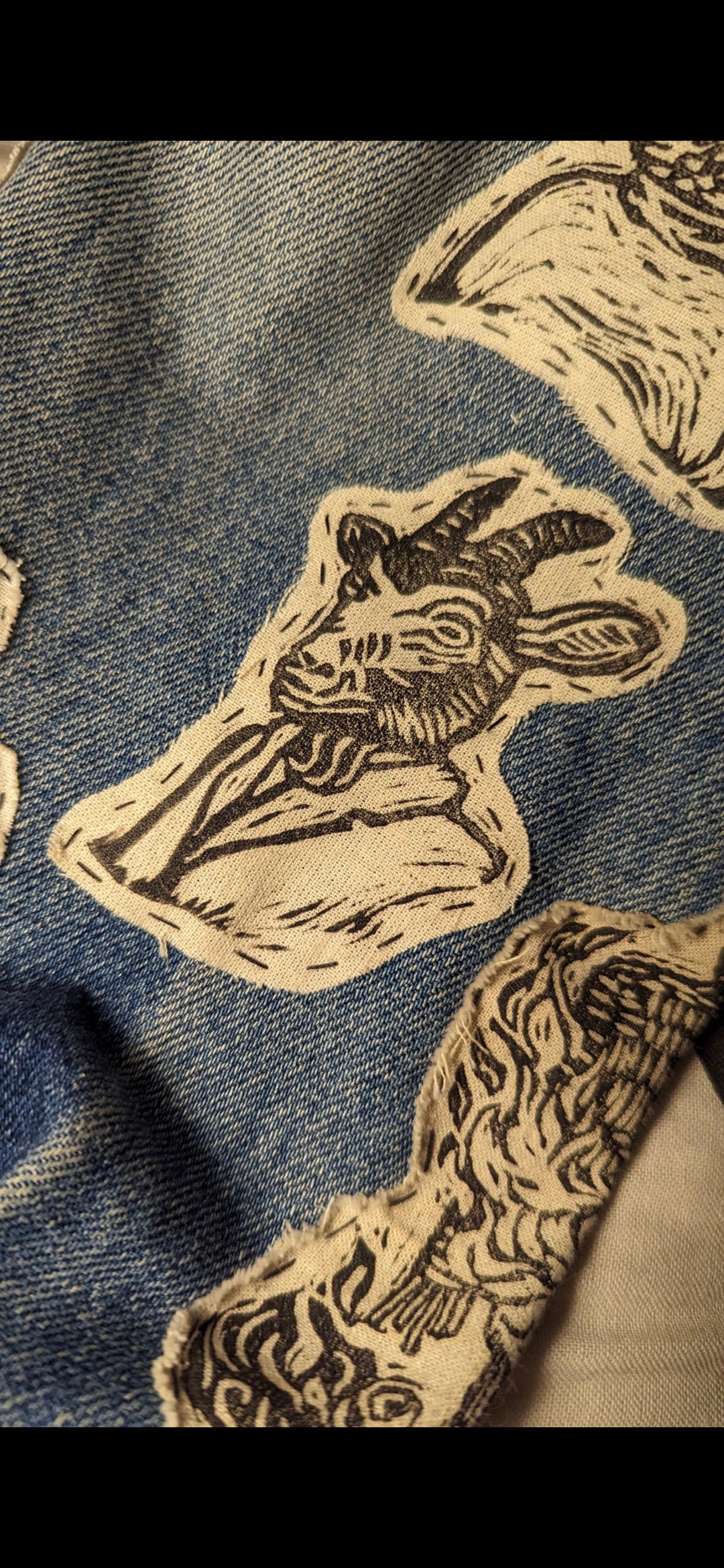 Inspired by the Wickerman Goat Man Hand Printed Sew on Patch - Etsy
