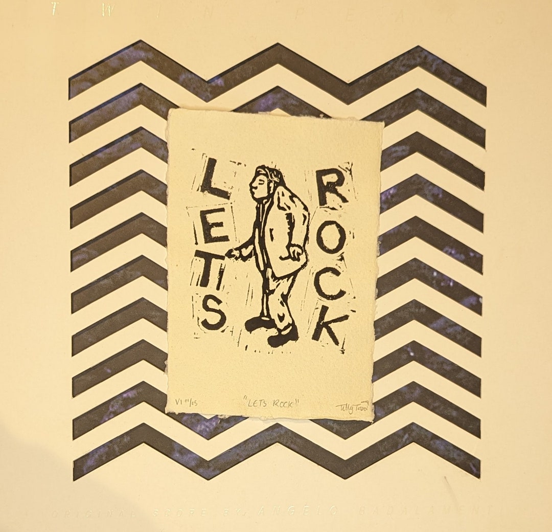 Inspired by Twin Peaks A6 Lino Print let's Rock - Etsy