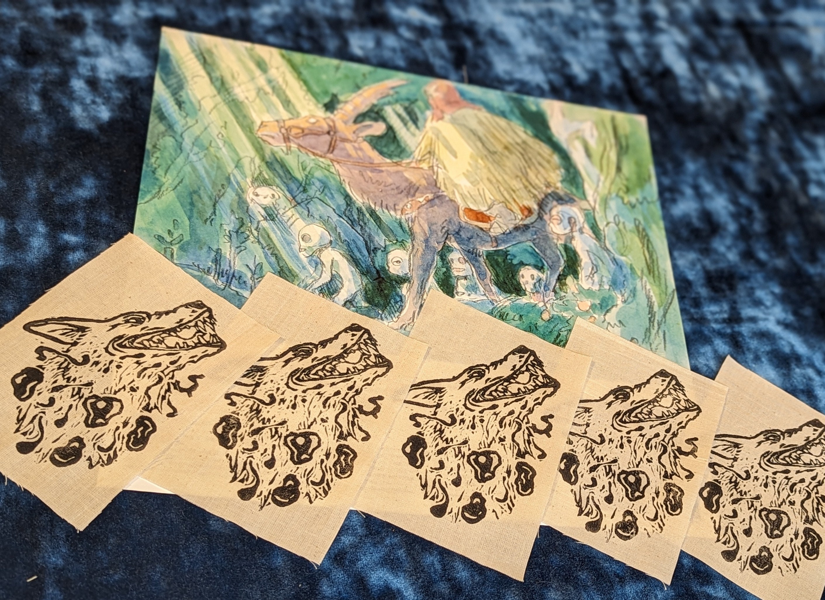 Inspired by Moro Princess Mononoke Hand Printed Sew on Patch - Etsy