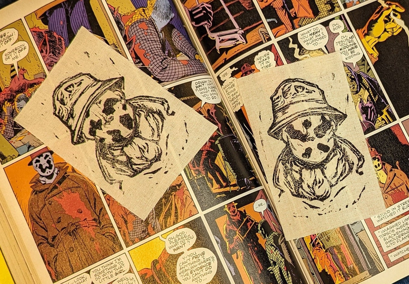 Inspired by Rorschach Watchmen Hand Printed Sew on Patch - Etsy