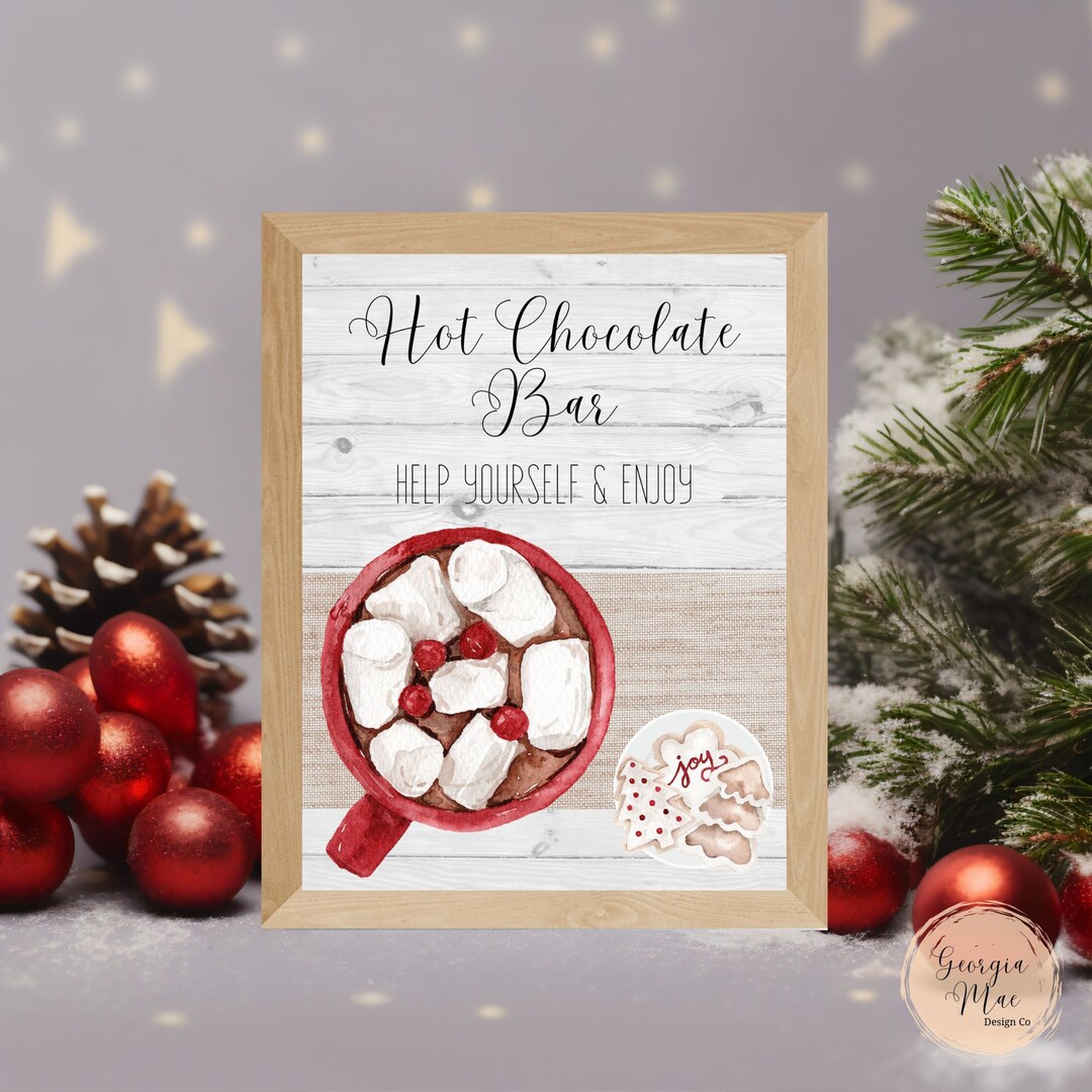 Hot Cocoa Bar Printable, Neutral Hot Cocoa Printable, Modern Hot Cocoa ...