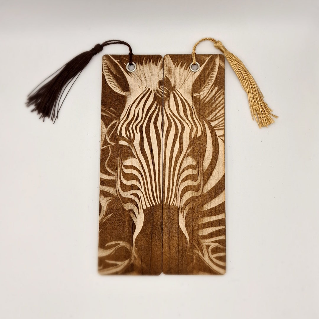 Zebra Bookmarks Pair - Custom, Wooden, Book Lovers, Bookmark, Gift ...